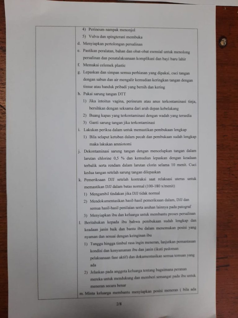 SOP Persalinan Normal