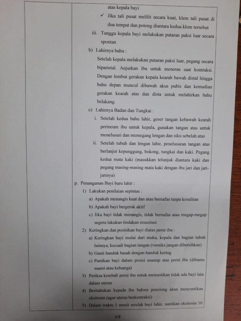 SOP Persalinan Normal