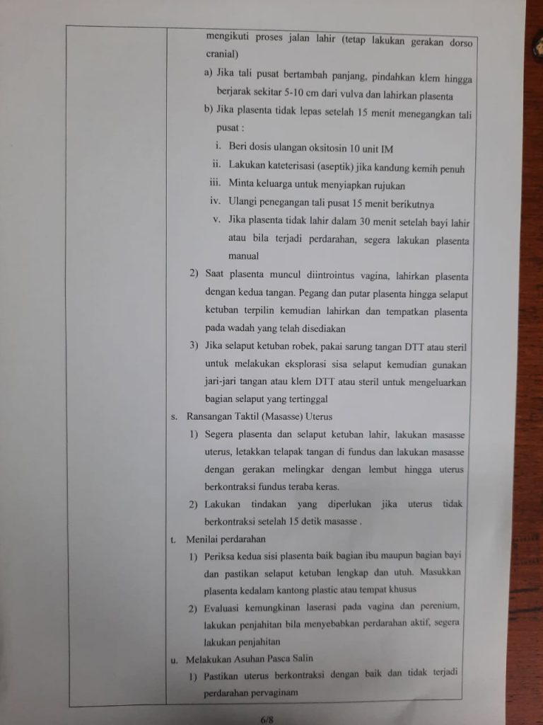 SOP Persalinan Normal