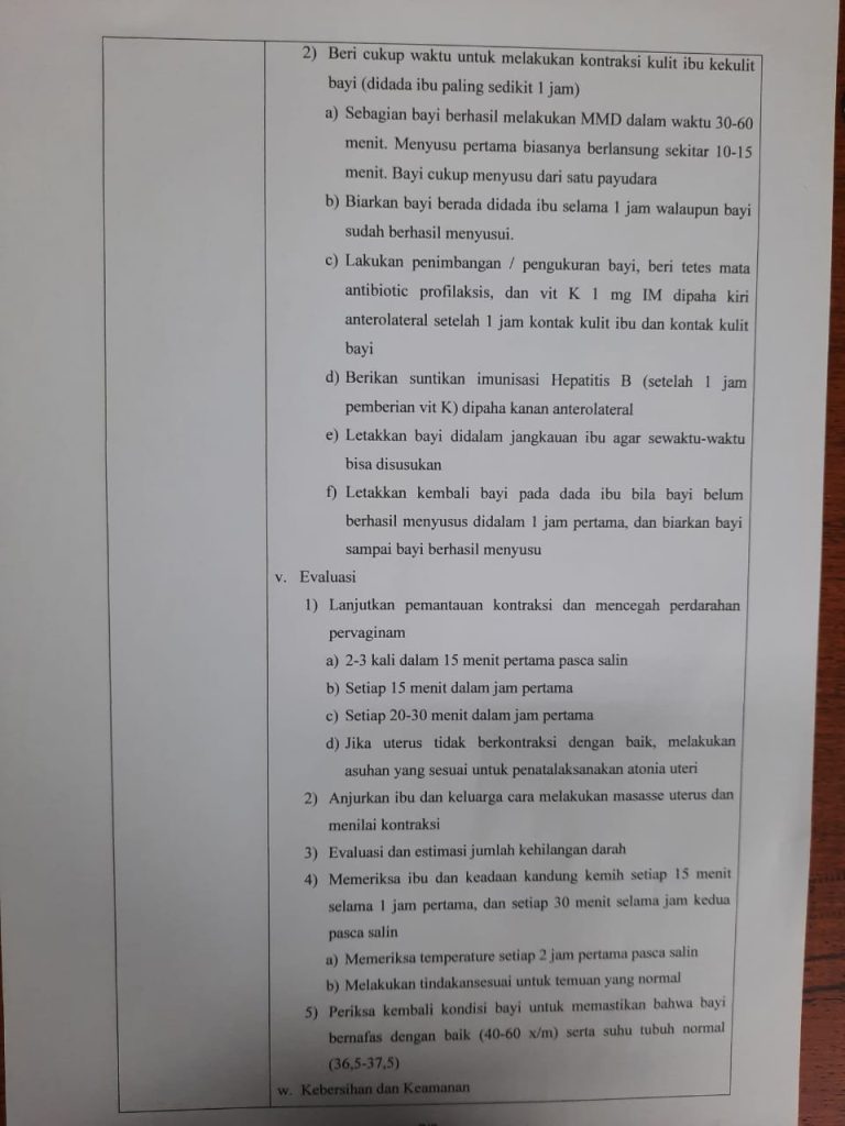 SOP Persalinan Normal